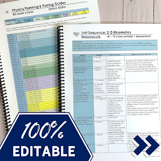 Planning and Pacing Guide for Physics | Mrs. Brosseau's Binder