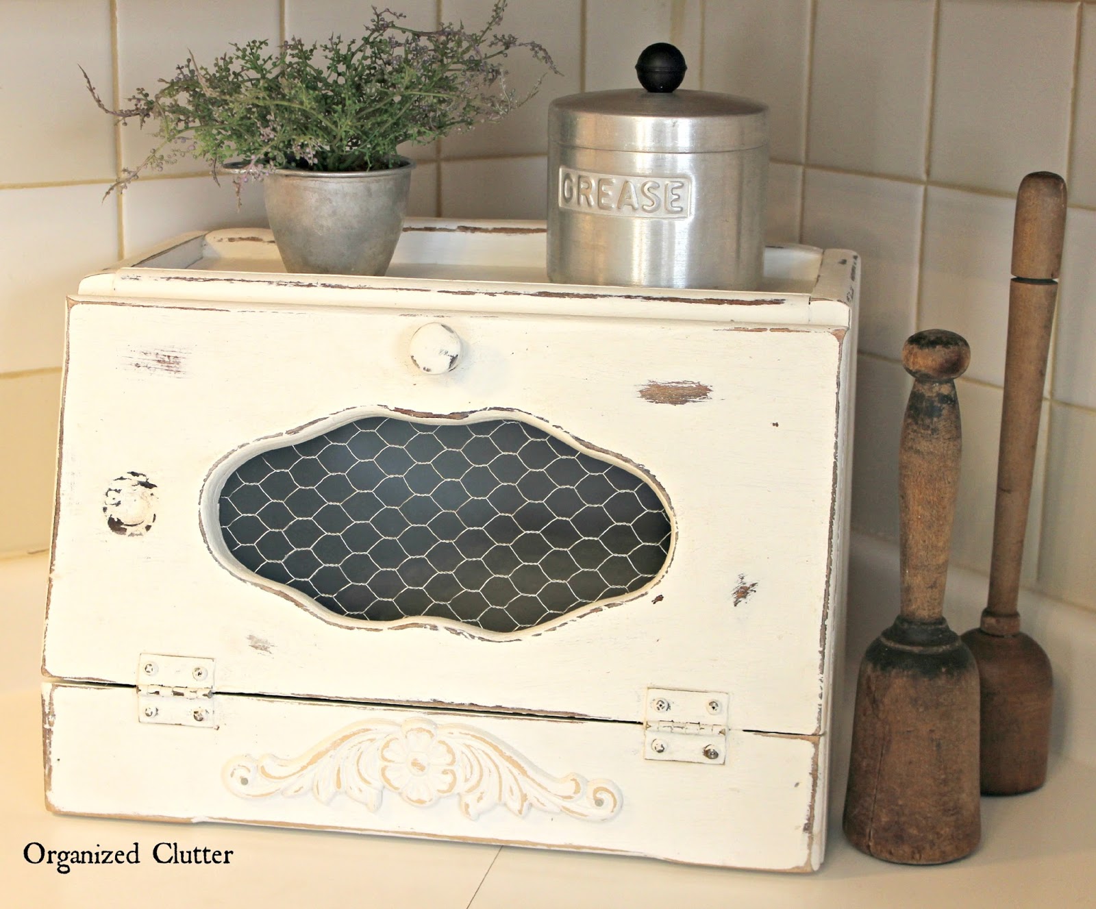 Bread Boxes Upcycled with Paint, Stencils & Chicken Wire - Organized ...