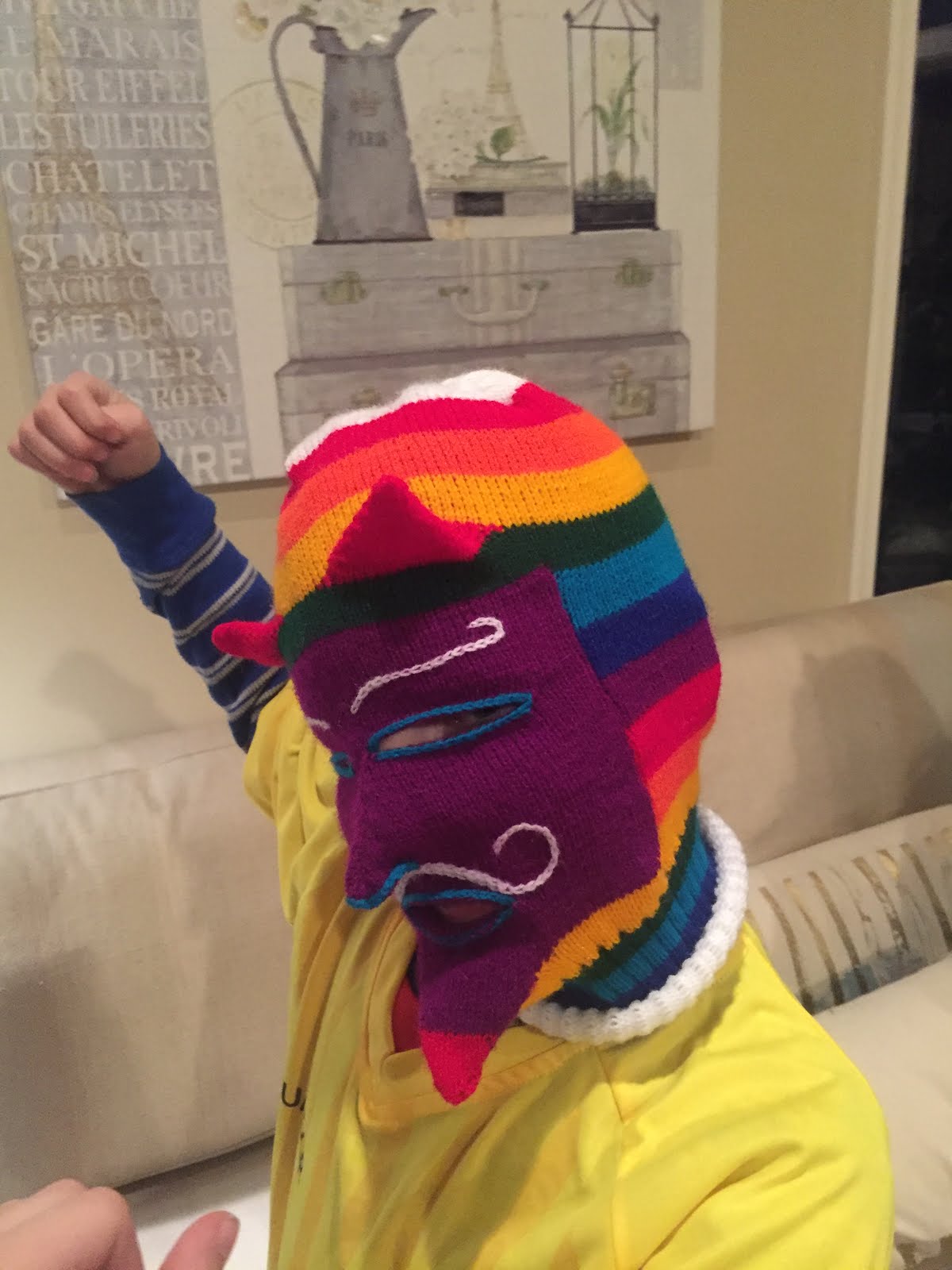Rainbow Devil Ski Mask