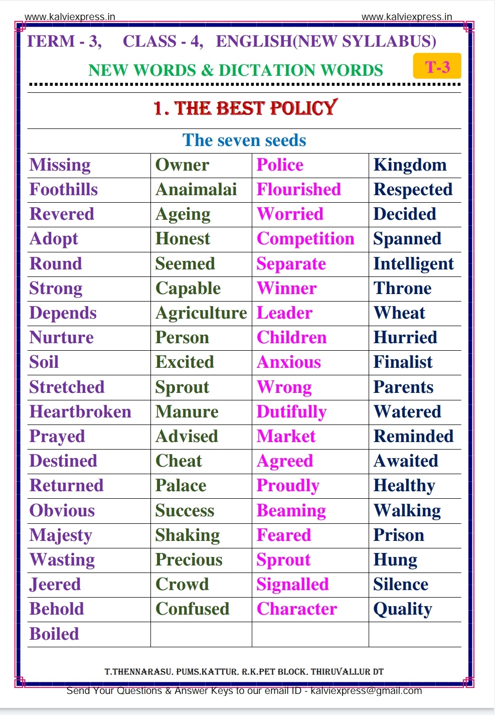 Term 3 Class 4 Term 3 Class 4