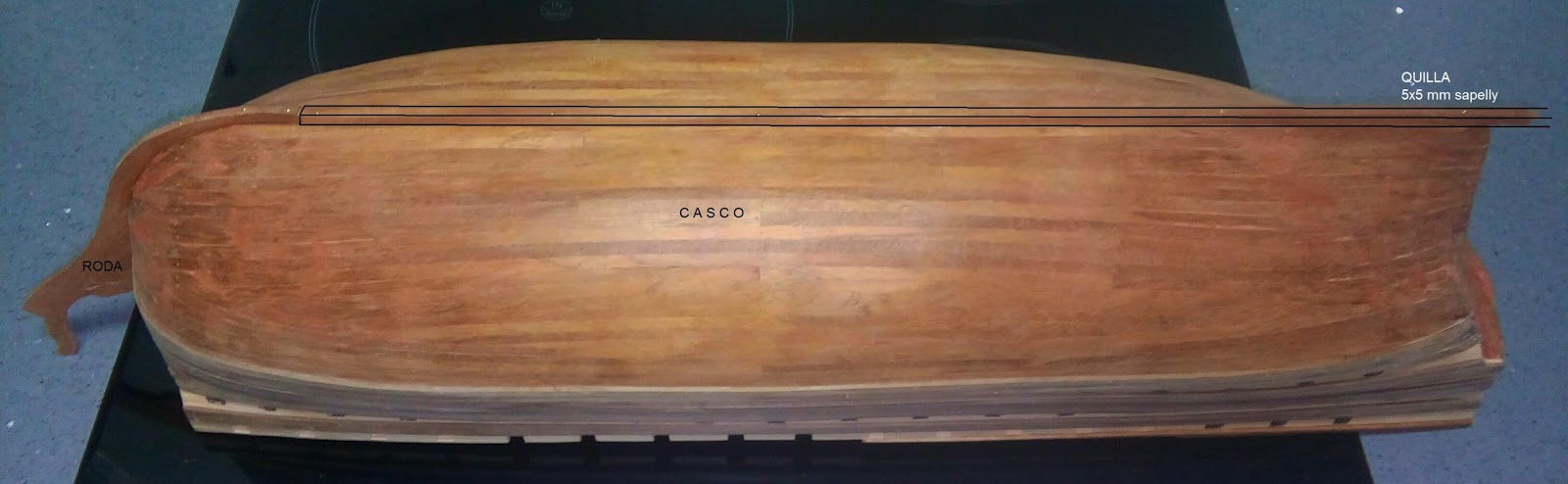 Artesanía naviera: SANTÍSIMA TRINIDAD -7- Roda, quilla y codaste