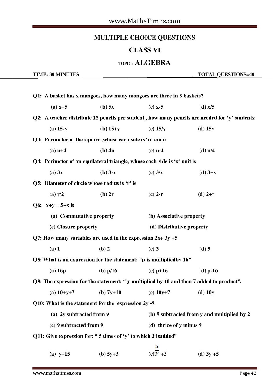 apsg: CLASS 6 INTEGERS,DATA HANDLING,ALGEBRA