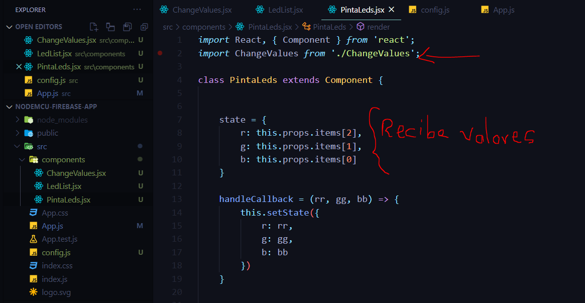 ReactJS Firebase esp8266 Nodemcu Led RGB Frontend - Arduino