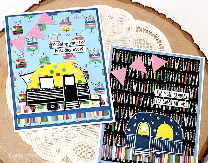 crafty goodies: Happy Birthday Caravan Cards with Scrapbook Adhesives ...