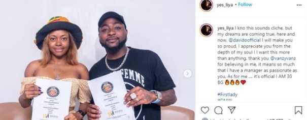 PHOTOS: Davido Signs First Ever Female Artiste, Liya To Own DMW Record ...