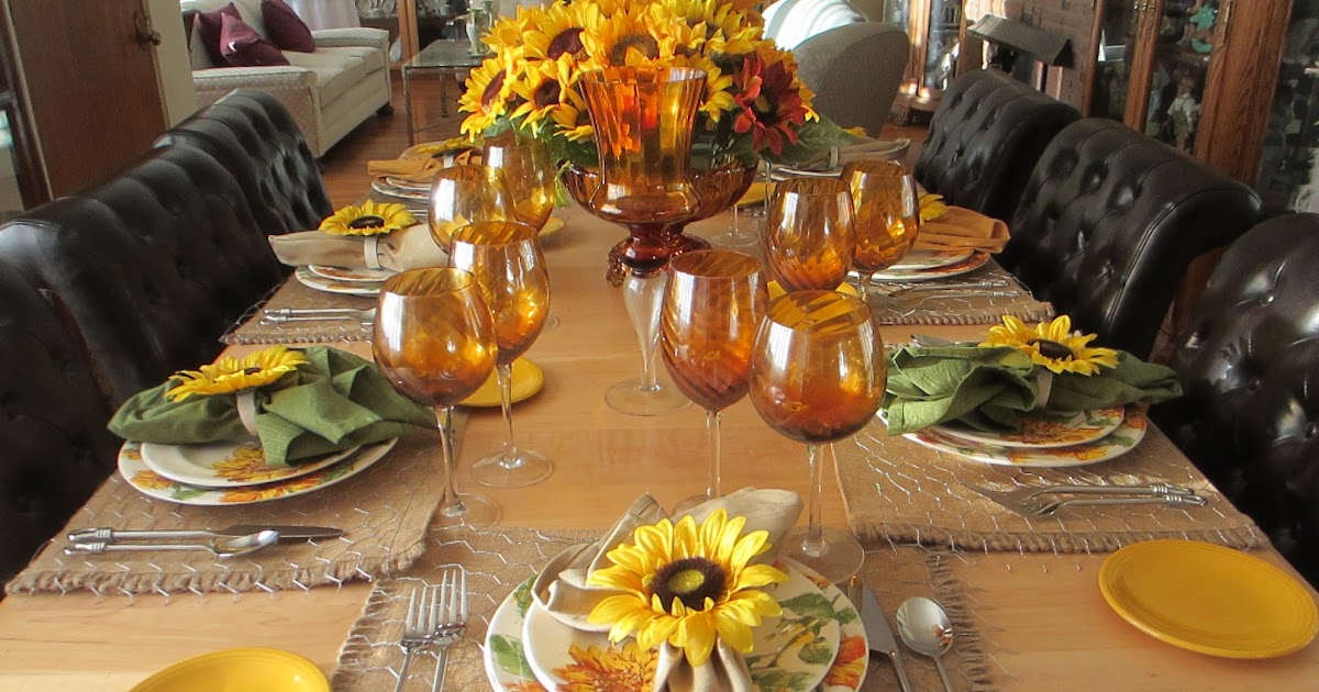 The Welcomed Guest: Sunflowers and Amber Table