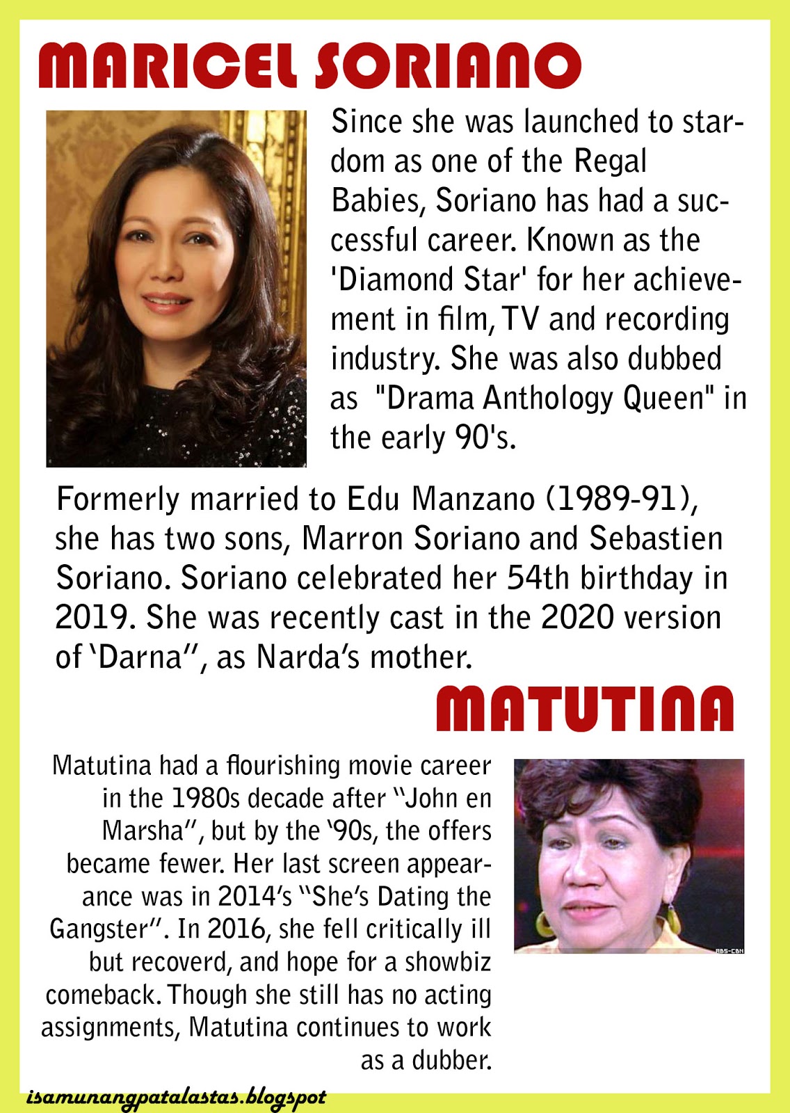 ISA MUNANG PATALASTAS: 230. Is That Who I Think They Are? MARICEL ...