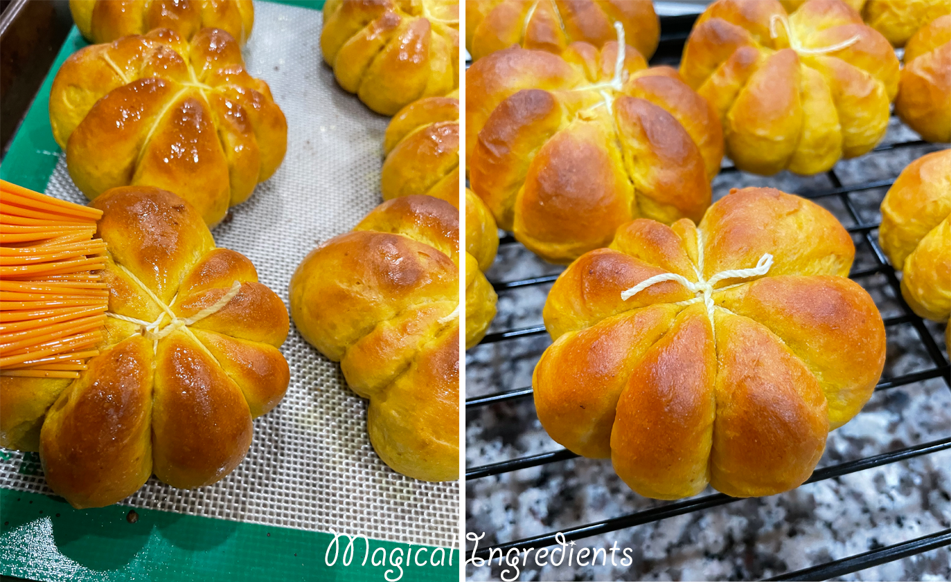 Pumpkin Shaped Pumpkin Dinner Rolls - Magical Ingredients