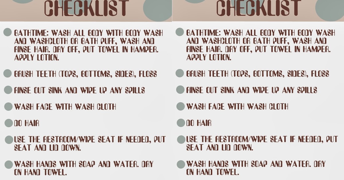 Life's Journey To Perfection: Getting Organized- Bathroom Hygiene Checklist