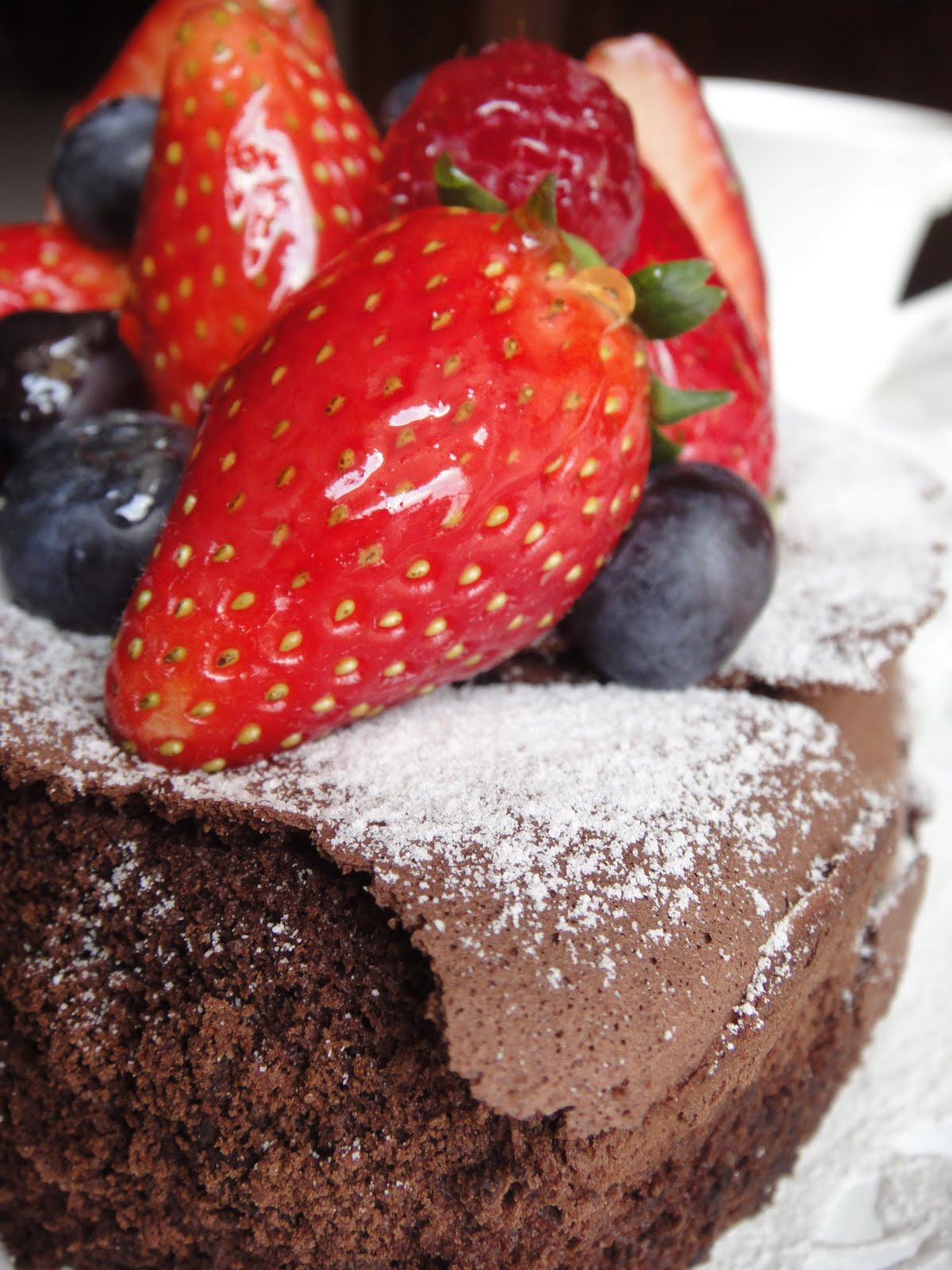 Simple Indulgence: Fallen Chocolate Souffle with Berries