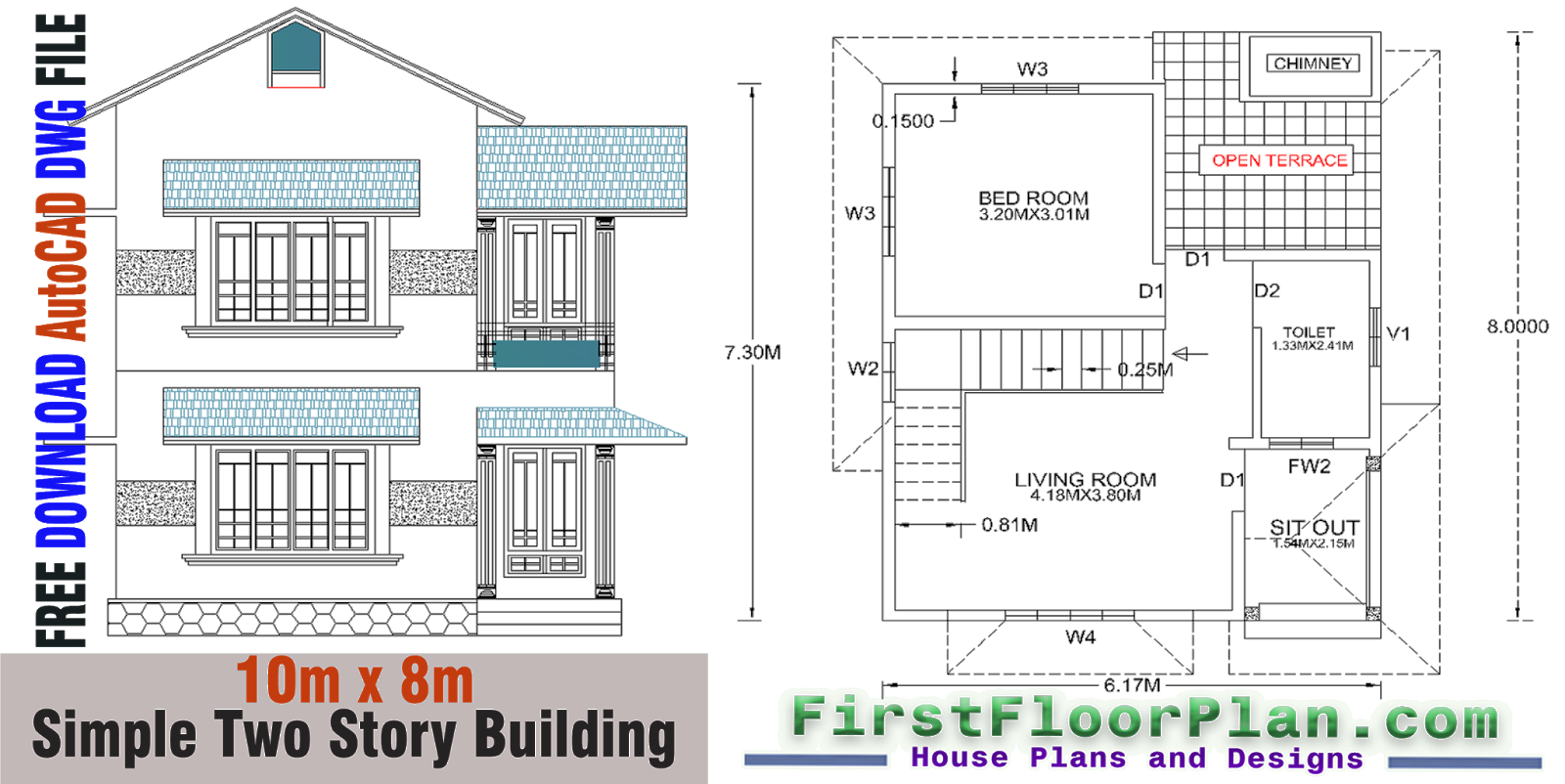 Simple Two Story Building Plans and Designs | 550 Sq Ft - First Floor ...