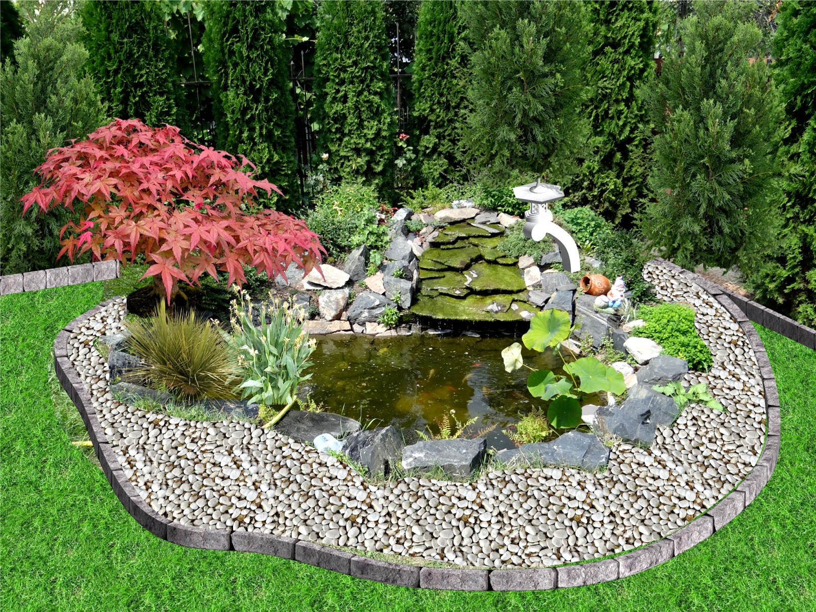 Gradina Viselor: Iazuri si cascade ornamentale