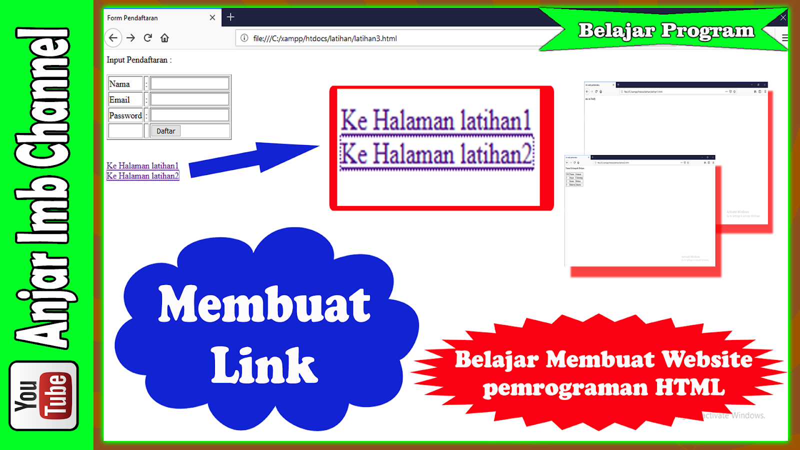 belajarpemrograman: Kode membuat link pemrograman HTML