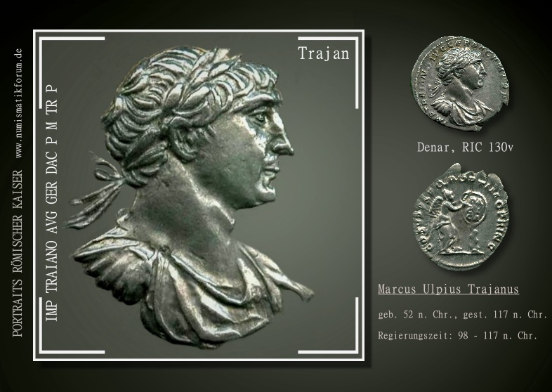 römische Kaiserportraits auf Münzen: Trajan