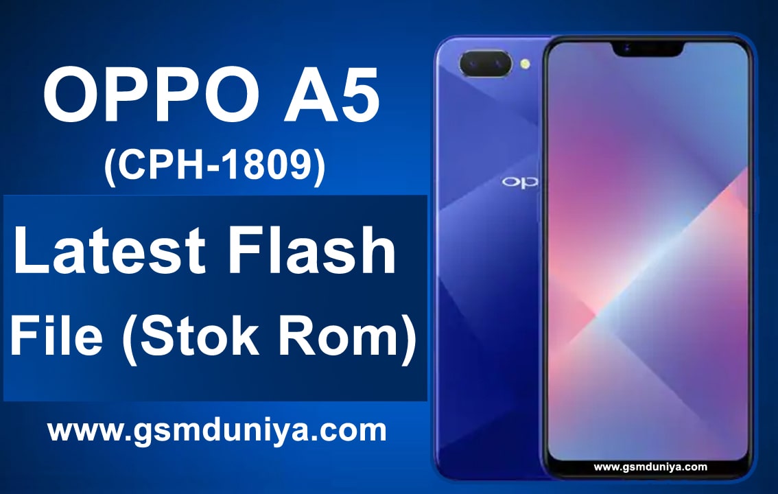 Oppo A5 CPH1809 Latest Flash File Download (Stock Rom)