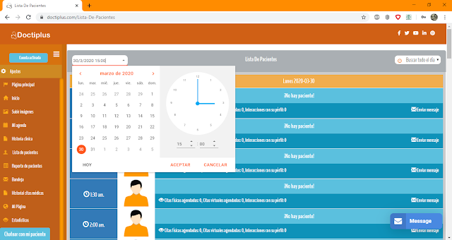 Sección lista pacientes