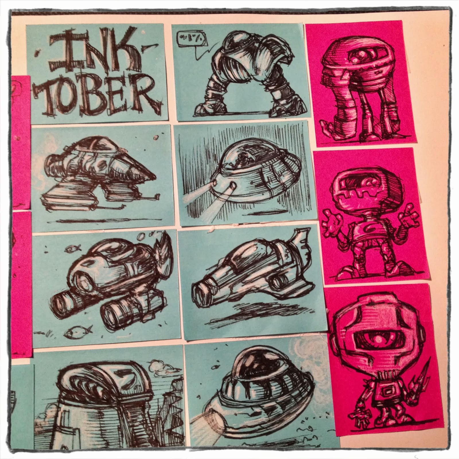 The Keeper's Notes: Inktober 2013 Post-It Note Doodles