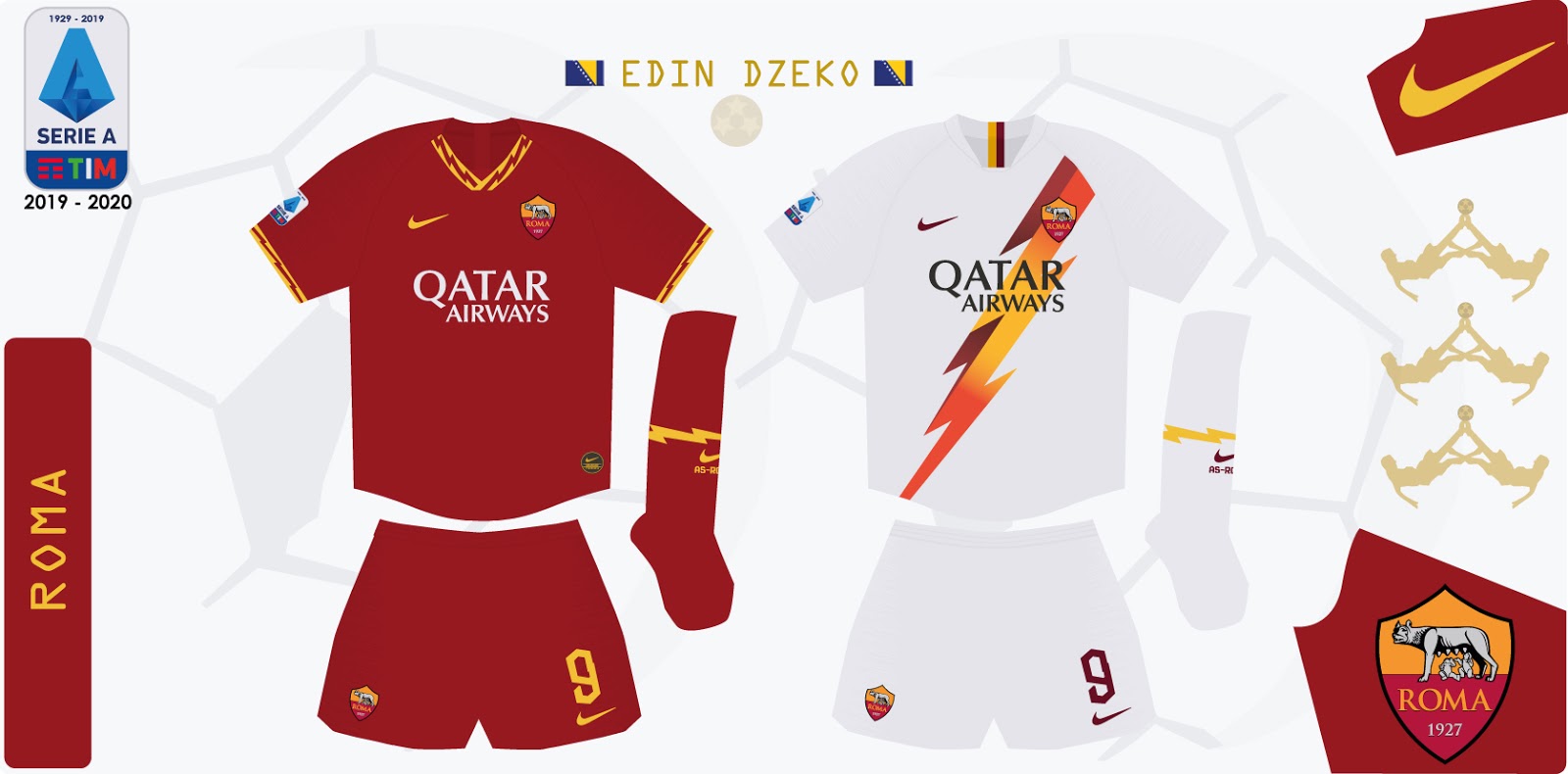 Design Futbol Kits: Roma 2019 - 2020 (Serie A)