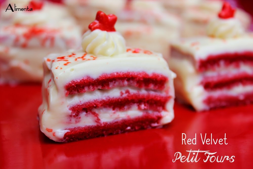 ALIMENTA: RED VELVET PETIT FOURS