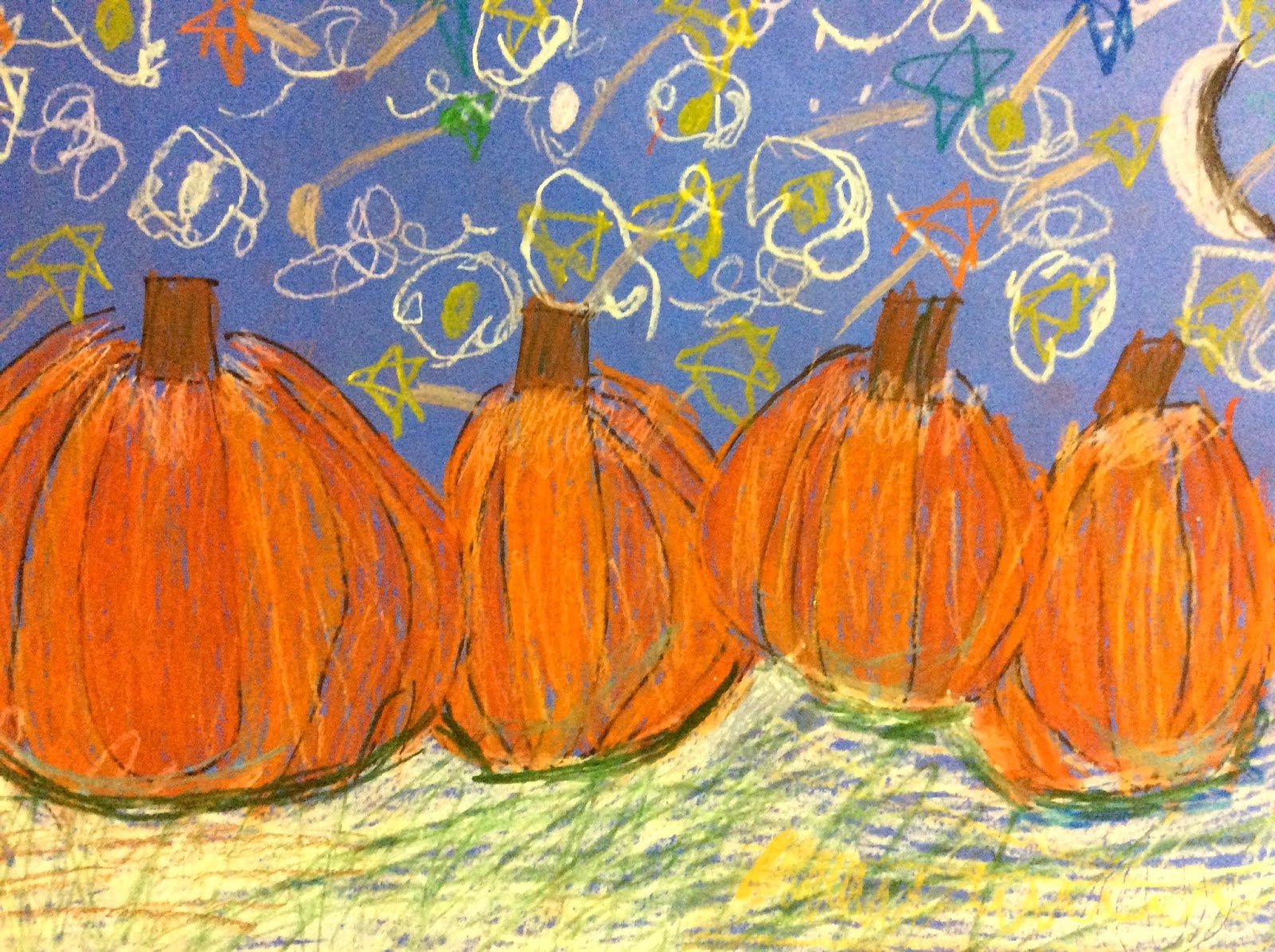 Ms. Curry's Art Room : Second Grade Starry Night Pumpkins