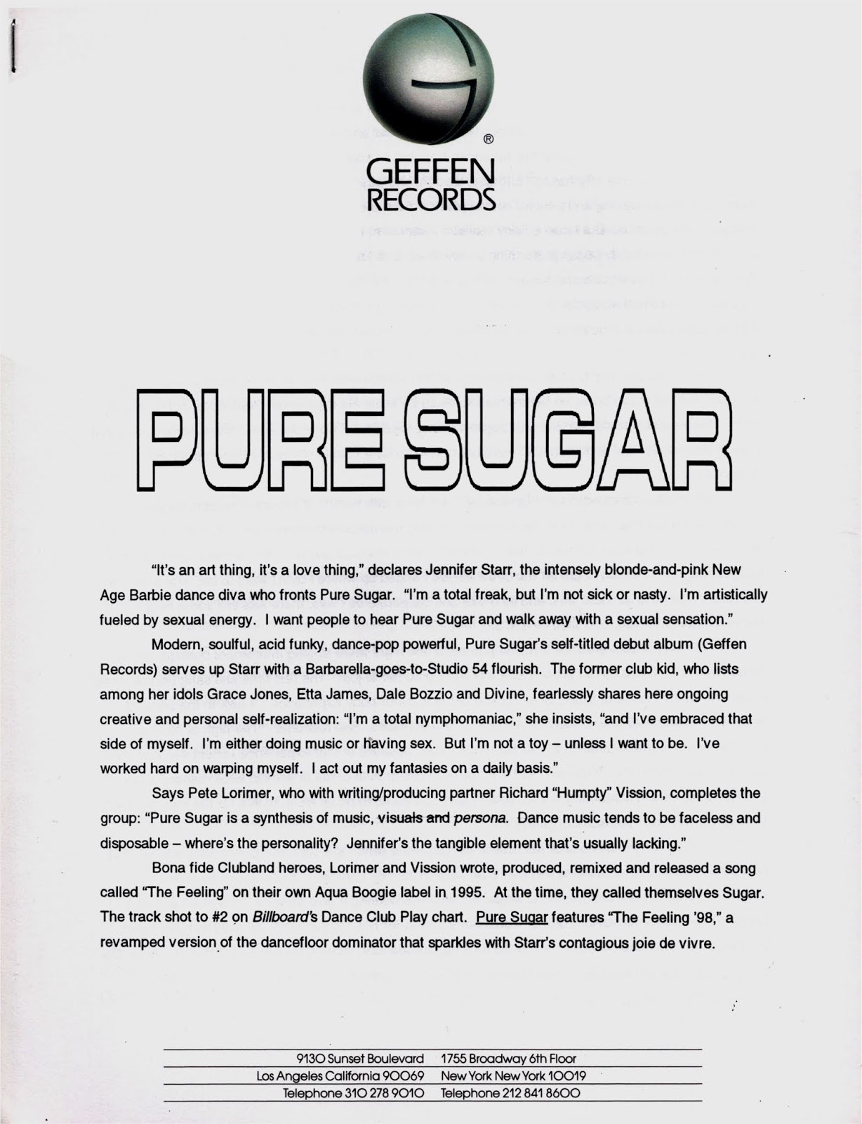 Lansure's Music Paraphernalia: PURE SUGAR | JENNIFER STARR