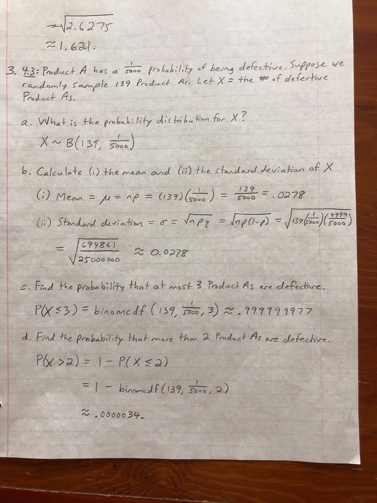 Professor Frank’s Math Blog: Discrete Random Variables - Practice ...