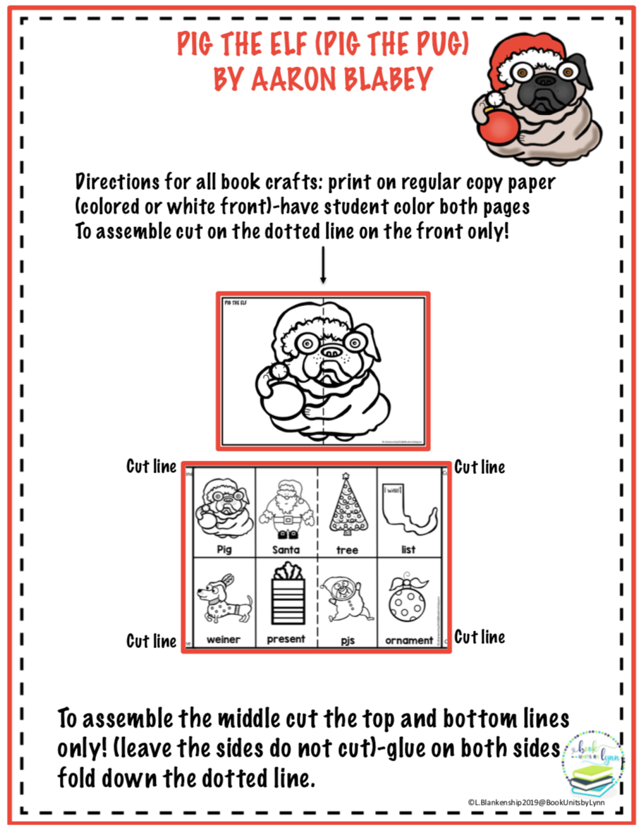 PIG THE ELF BOOK CRAFT ~ Book Units by Lynn