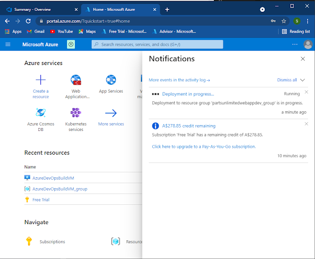 Deploying an Azure web app using Azure DevOps