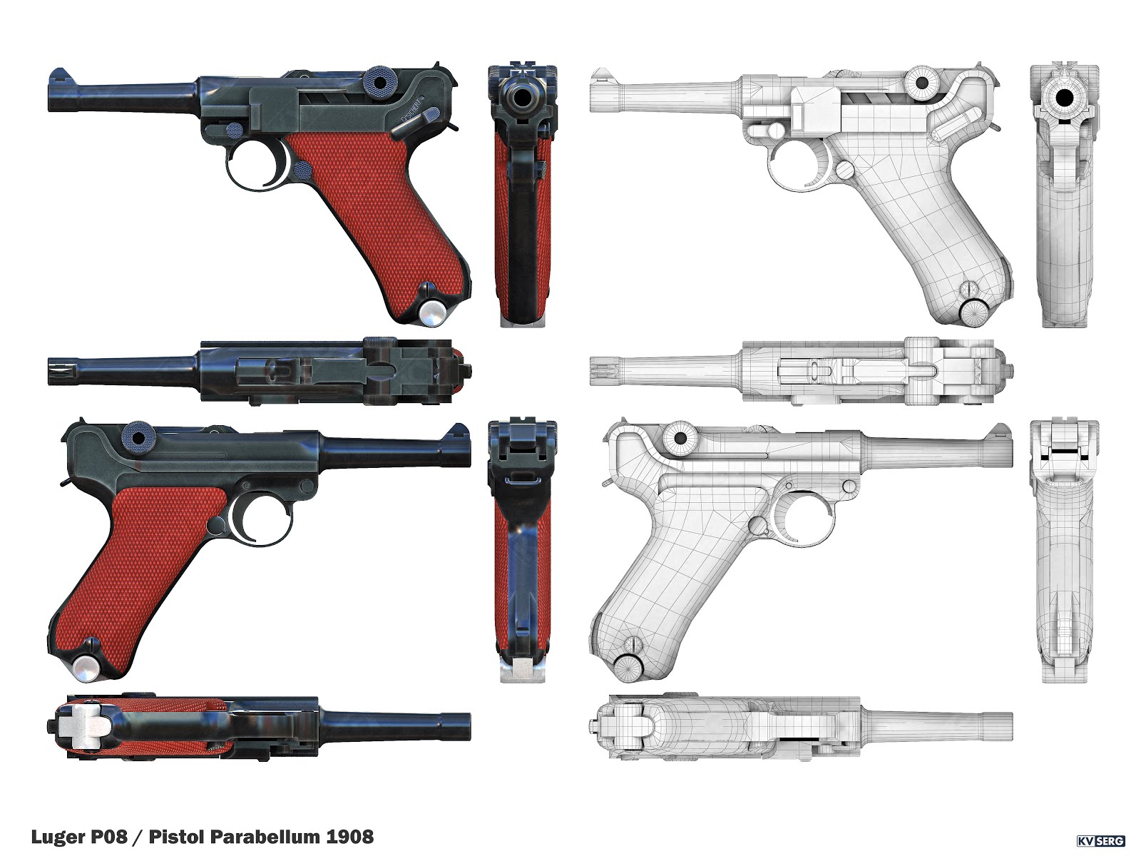 KVSERG ART: Luger P08 / Pistol Parabellum 1908