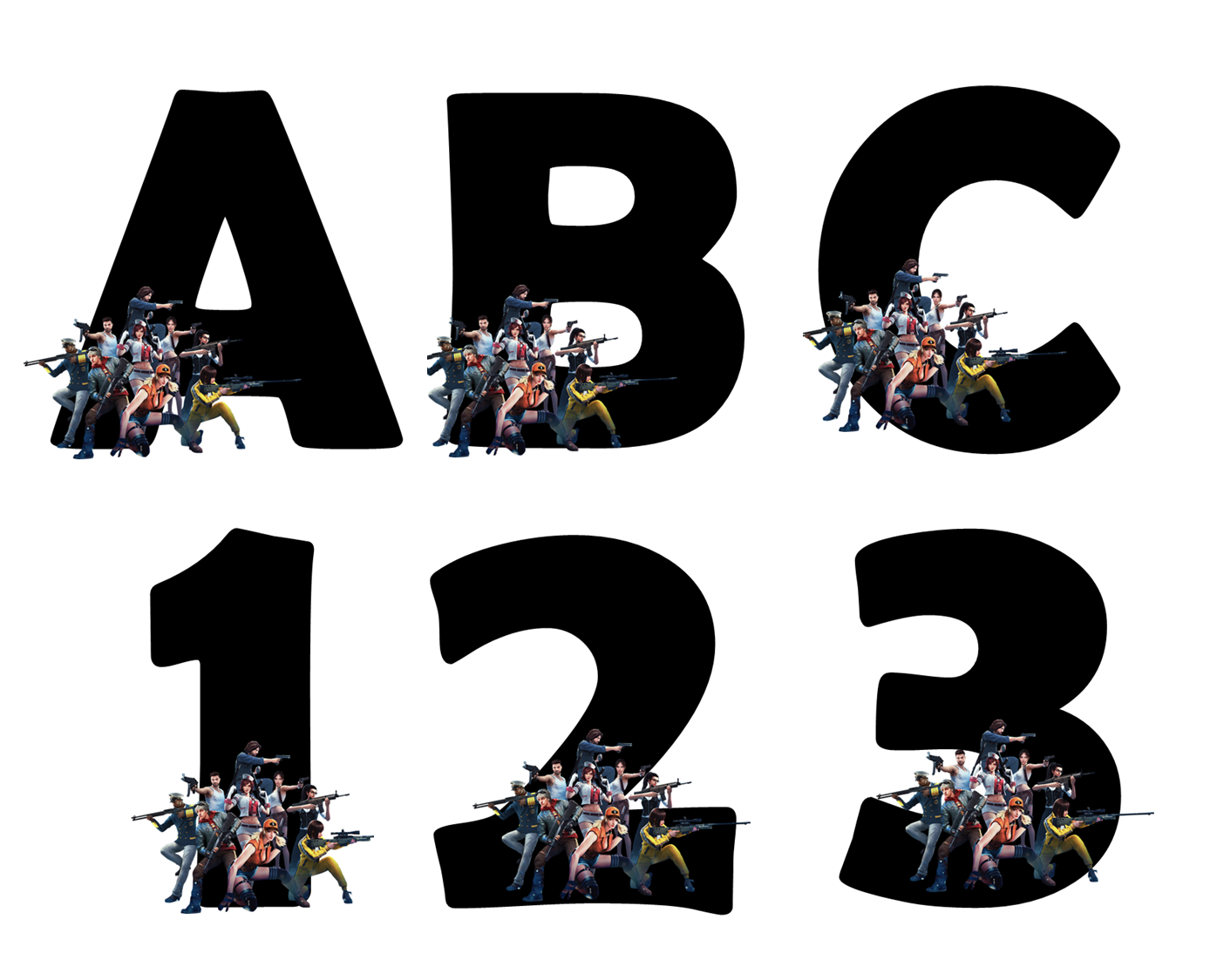 Kits imprimibles gratis : Abecedario free fire