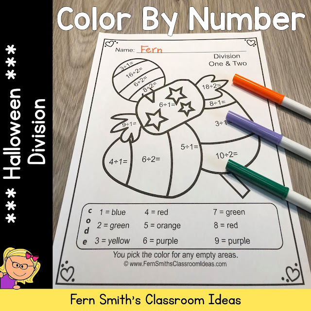 Color By Numbers Halloween Fun Multiplication and Division Bundle ...