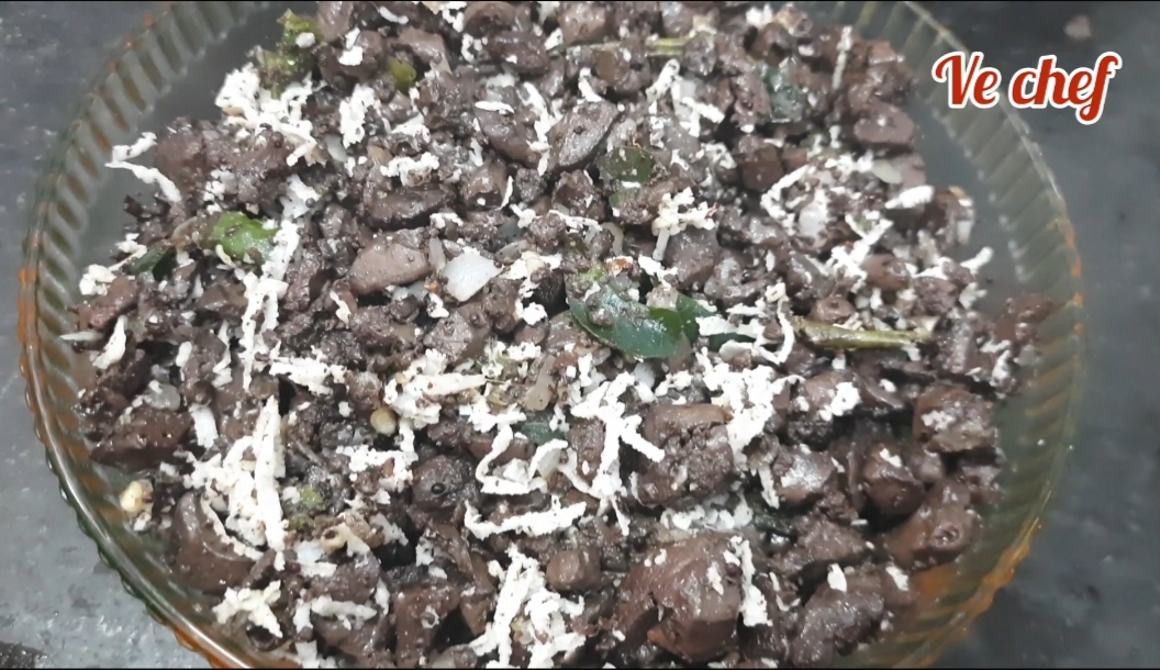 Goat Blood Poorial /ஆட்டு ரத்தப்பொறியல்/ Scrambled Blood - step by step ...