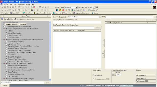 Prowess database..basic steps to use