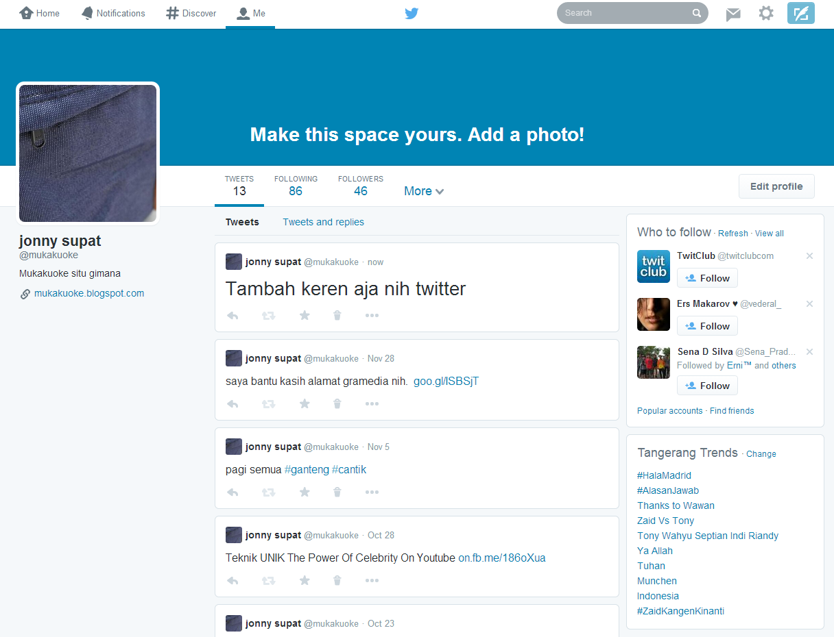 Tampilan Baru Dari Twitter - Mukakuoke Blog