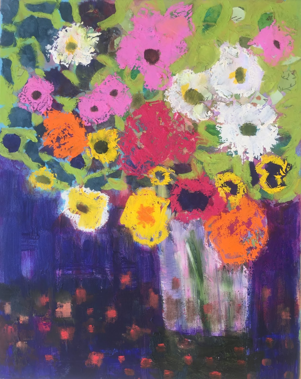 Daily Painters Abstract Gallery: Abstract Flowers, "Spring," by Amy ...