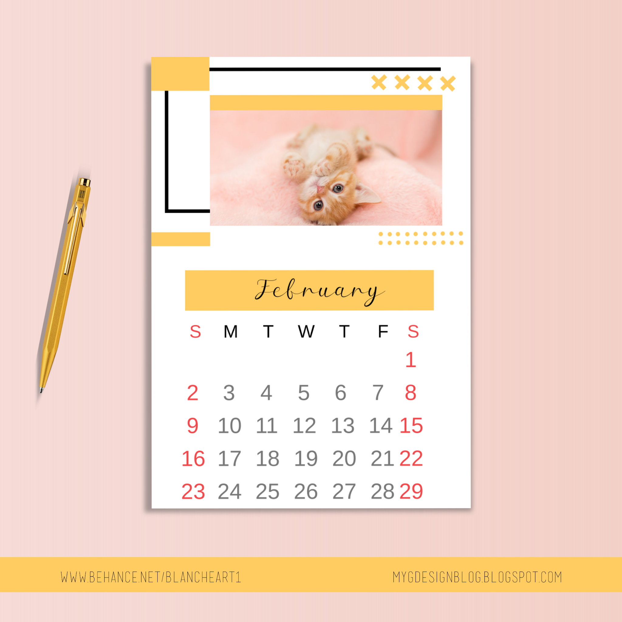 Free Printable 2020 Cat Calendar