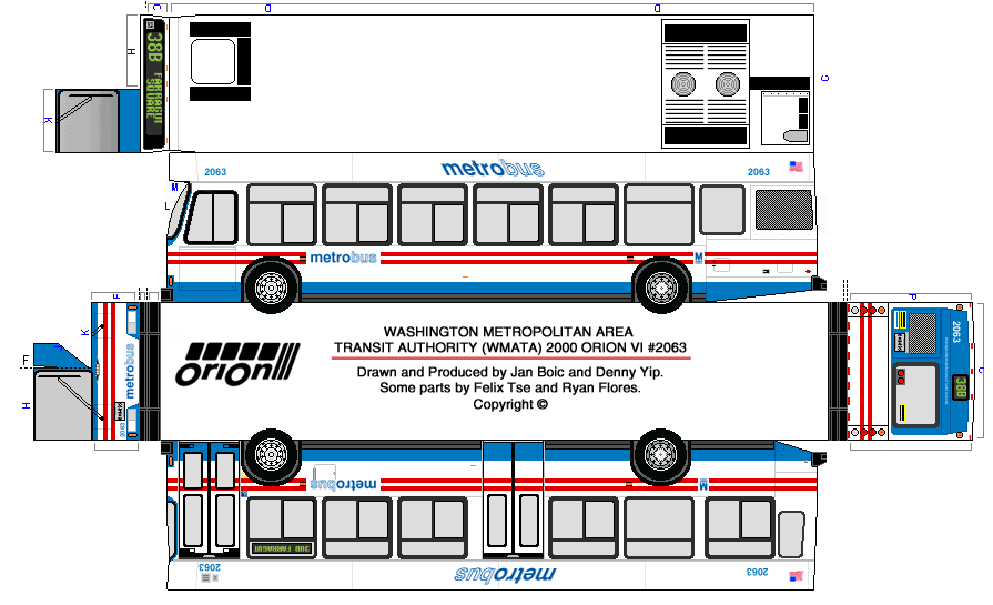 SP. Papel Modelismo: PaperBus 2000 Orion VI - WMATA