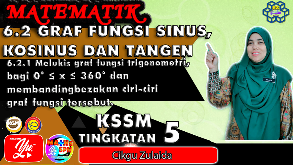 6.2.1 MELUKIS GRAF FUNGSI TRIGONOMETRI | MATEMATIK TING 5 BAB 6 GRAF ...