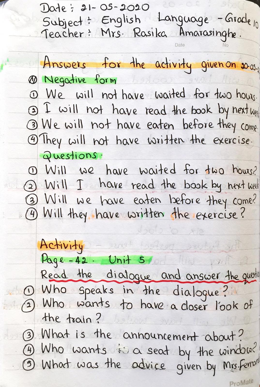 English Language - Grade 10