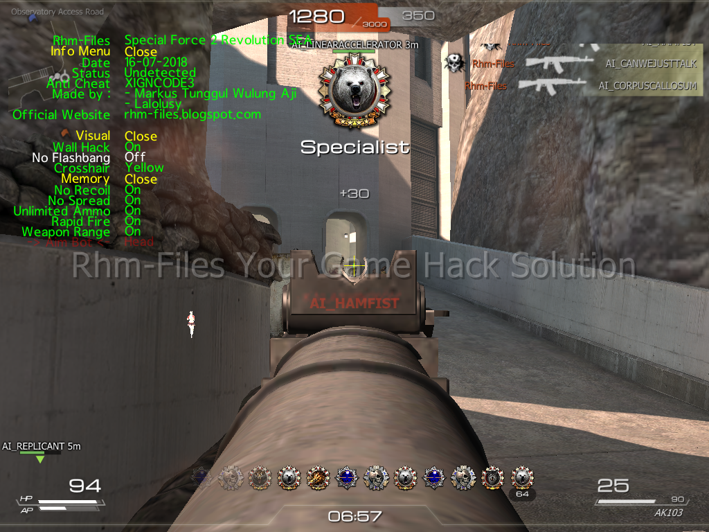 Cheat Special Force 2 SEA Hack Update 22 July 2018 Features Wallhack ...