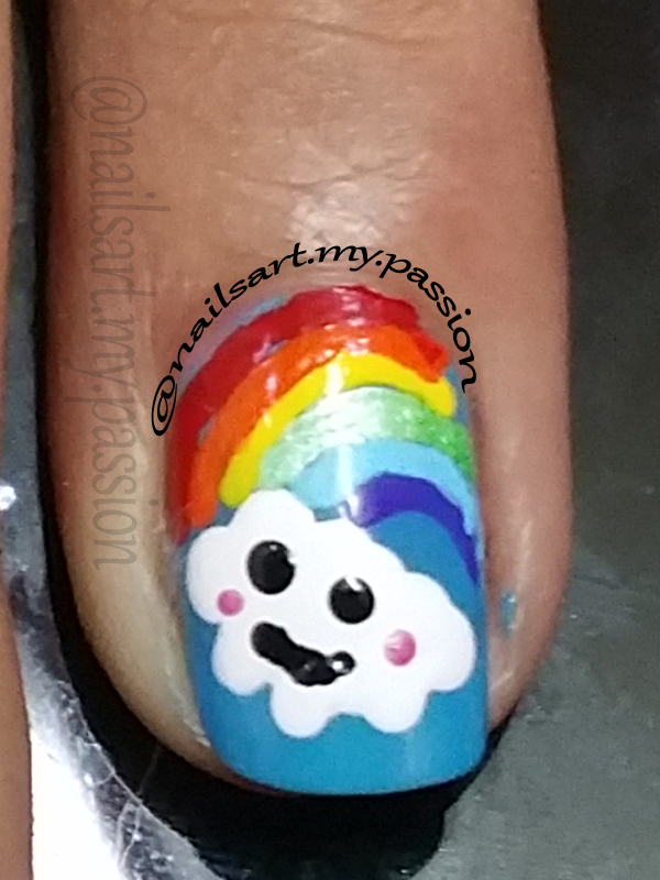 Nail Art My Passion: Tutorial 2: Blue Summertime Rainbow Nails