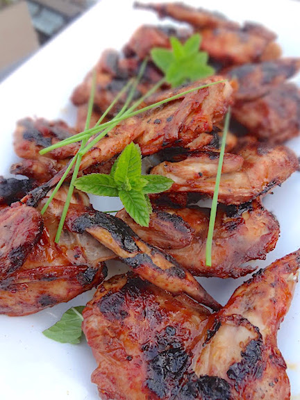 Scrumpdillyicious: Grilled Quail with Smokey BBQ Sauce & Sambal Oelek