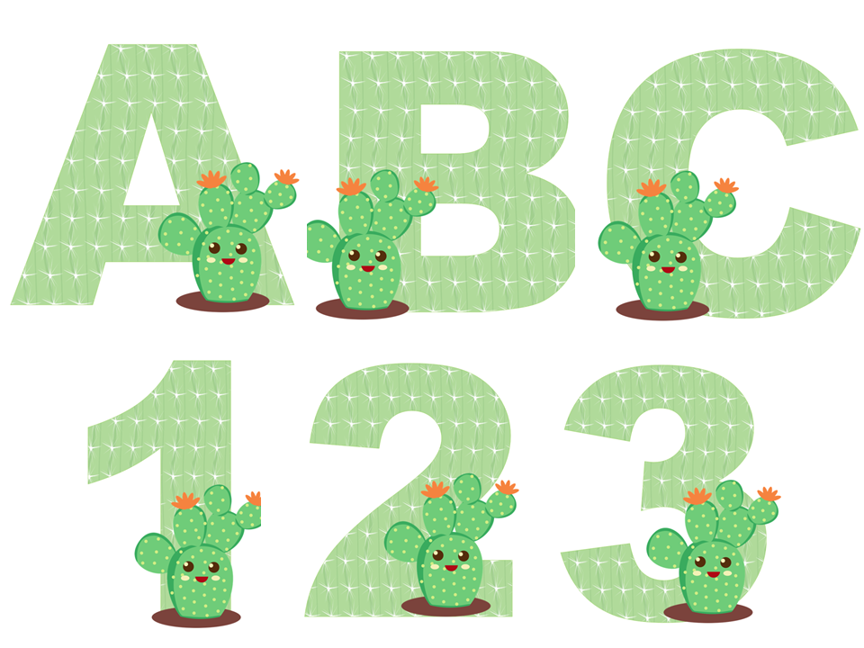 Kits imprimibles gratis : cactus abecedario
