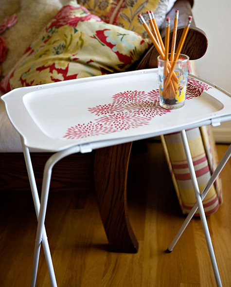 Delightfully Chic: DIY: Vintage Tray Table via Ashley Ann for Design*Sponge