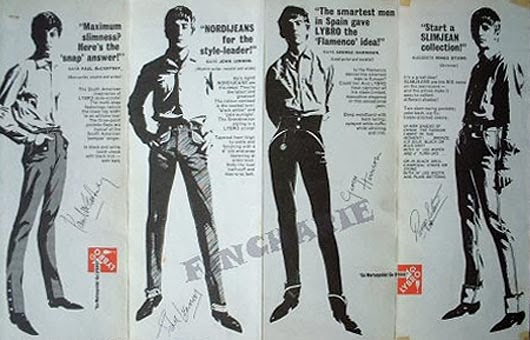 The Beatles posing for a jean ad. They look slick, for sure. : r/beatles