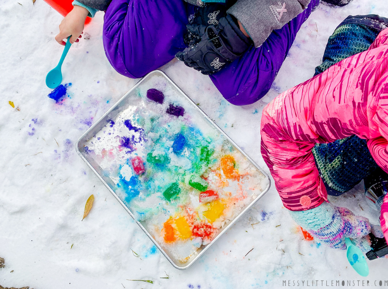 Rainbow Ice Snow Activity for Kids - plus ideas for if you have no snow ...