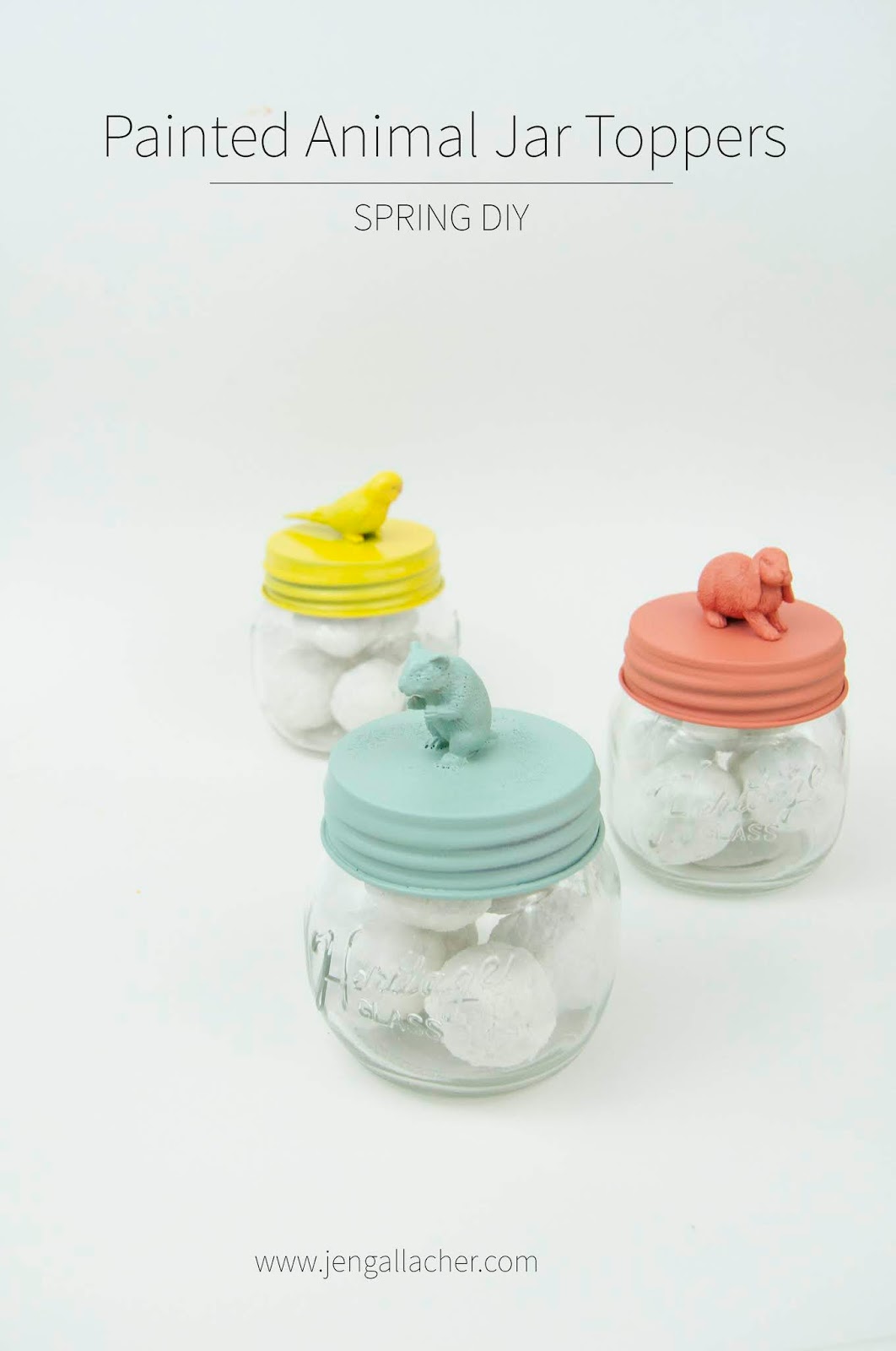 Spring Animal Topped Treat Jars | Jen Gallacher
