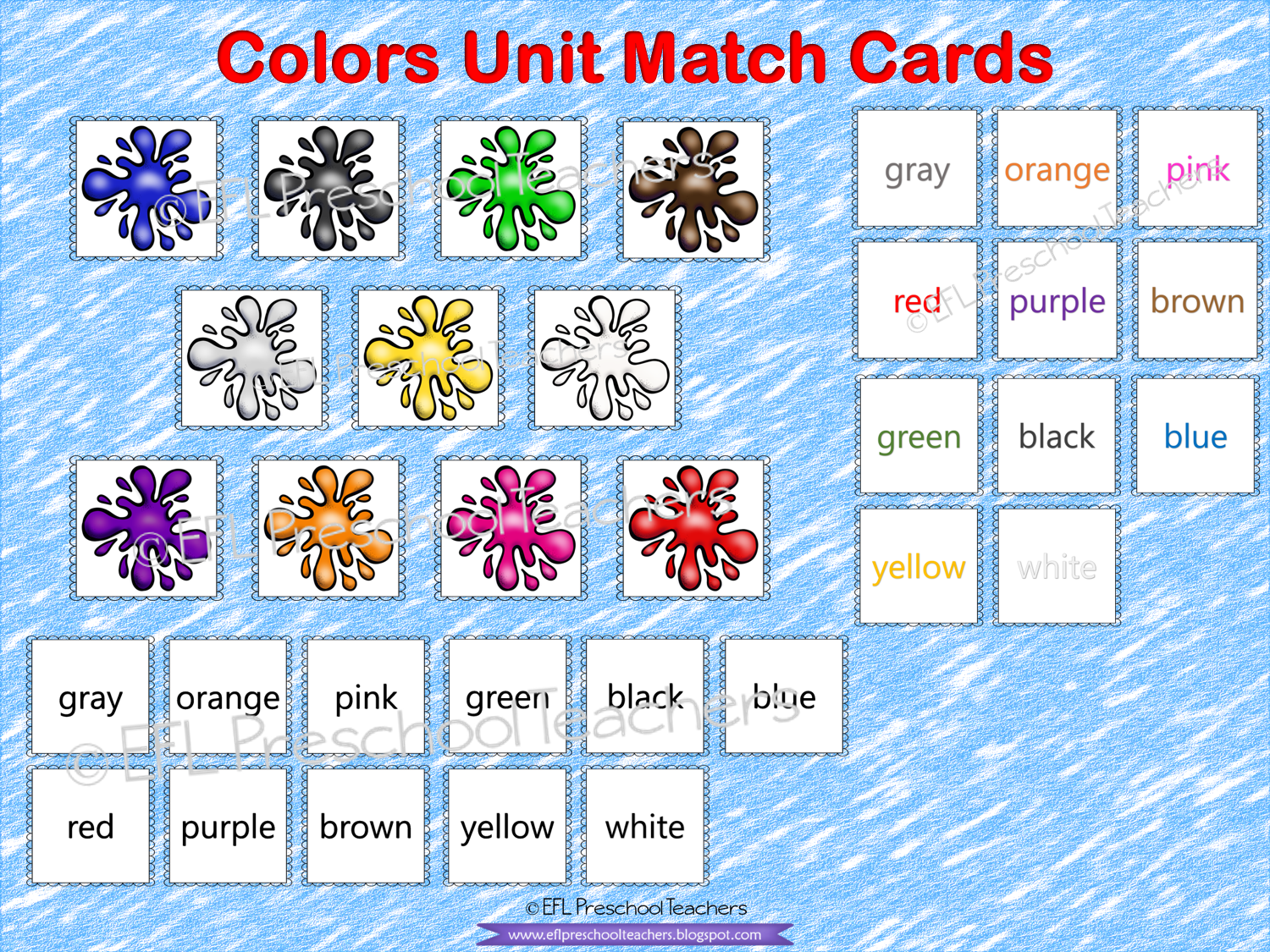 ESL/EFL Preschool Teachers: COLORS Theme for Kindergarten- Holistic ...