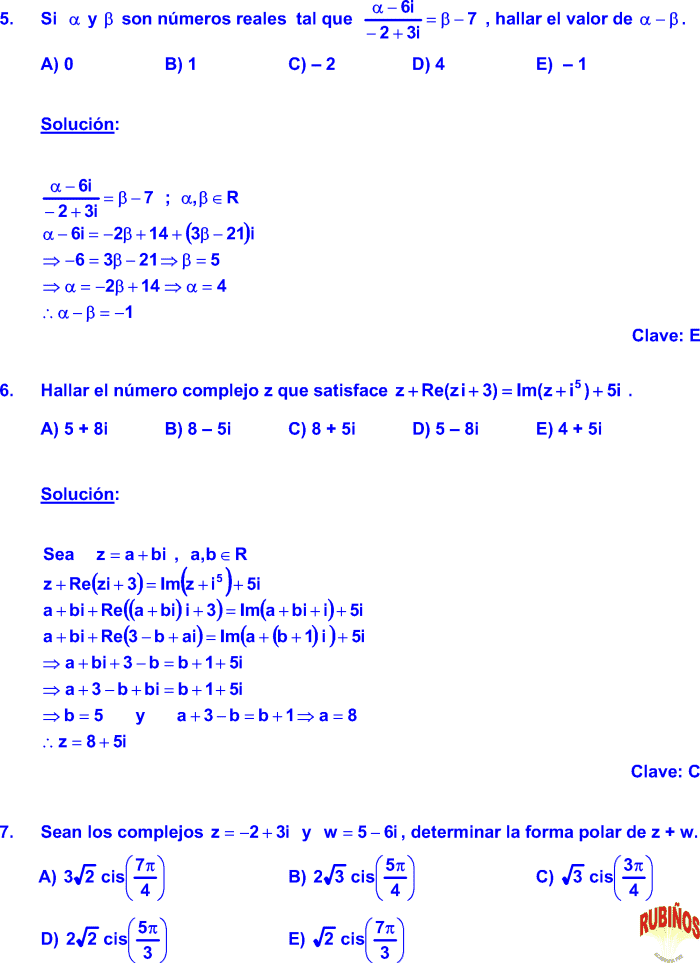 NÚMEROS COMPLEJOS PROBLEMAS RESUELTOS DE ÁLGEBRA PREUNIVERSITARIA pdf