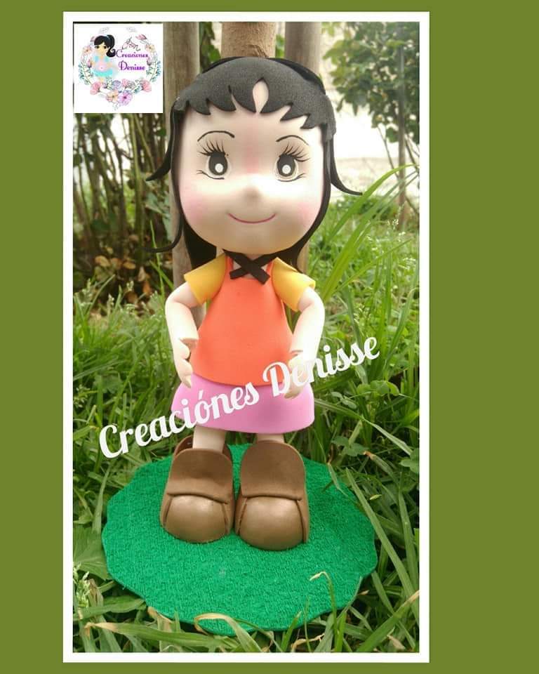 Menina Heidi de EVA: Molde grátis